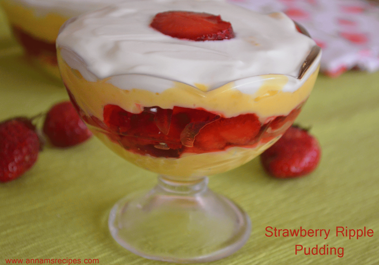 Strawberry Ripple Pudding - Annam's Recipes