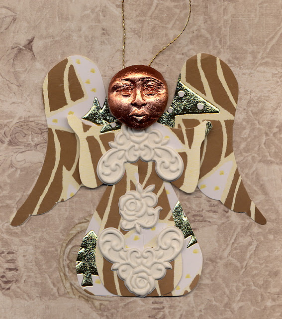 Joanna Grant Mixed Media Art: Recycled Christmas Card Angel Ornaments