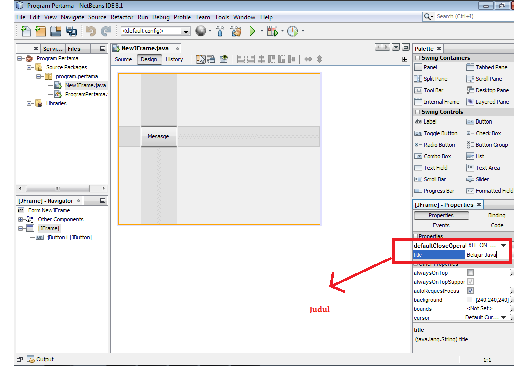 Inspirasi & Seni Technology: Belajar Java dengan Netbean - 2 ( JButton ...
