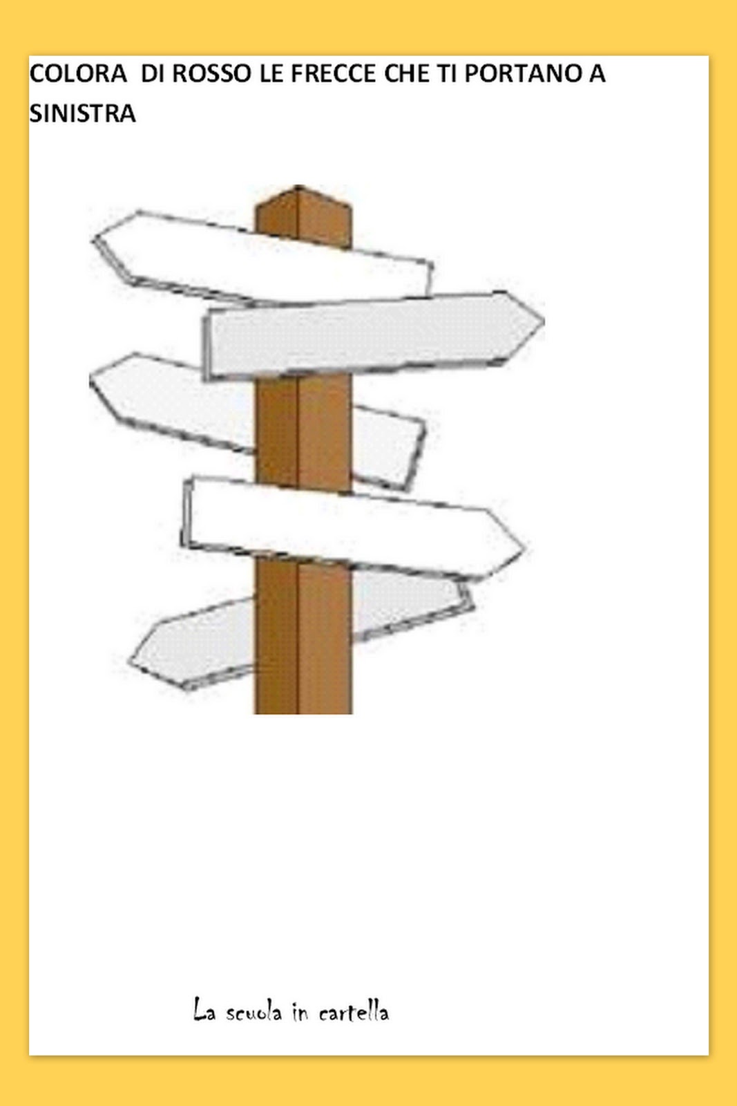 DESTRA e SINISTRA: schede per la classe prima