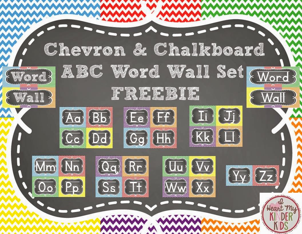 I Heart My Kinder Kids: ABC Word Wall Headers in Chevron & Chalkboard