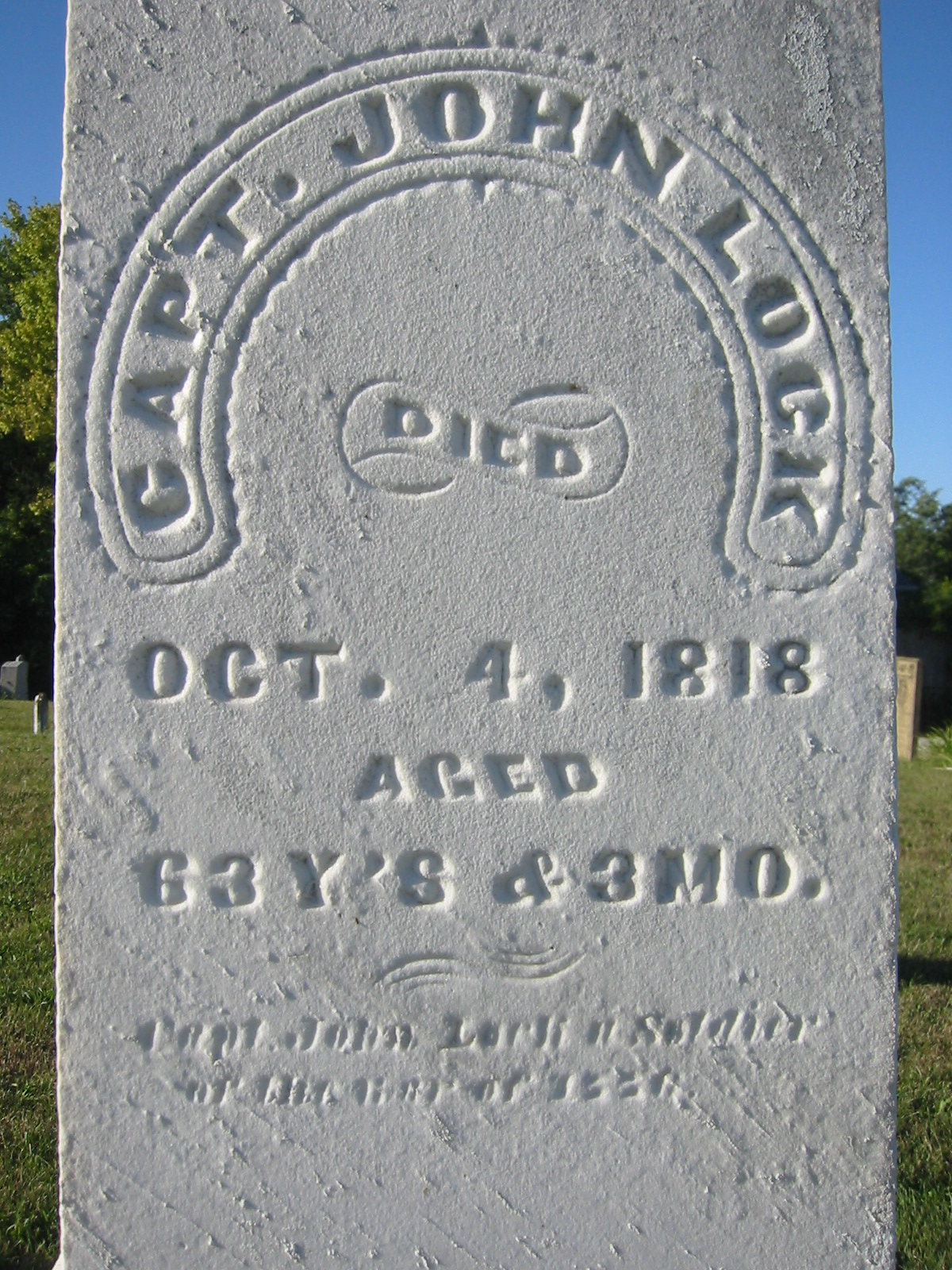 Genealogy Frame of Mind: Tombstone Tuesday - Capt. John Lock