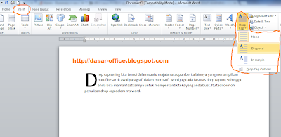 Membuat Drop Cap Pada Word - Belajar Microsoft Word