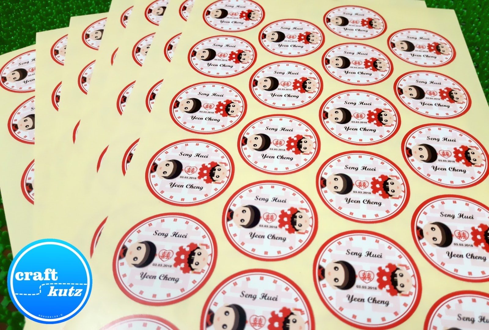 Chinese Tradition Wedding Design Sticker ~ Craft Kutz