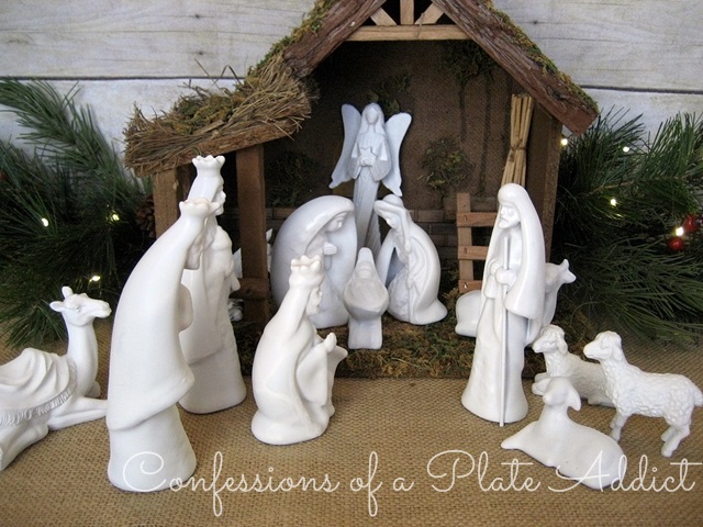 CONFESSIONS OF A PLATE ADDICT: Dollar Store Nativity Make-Over