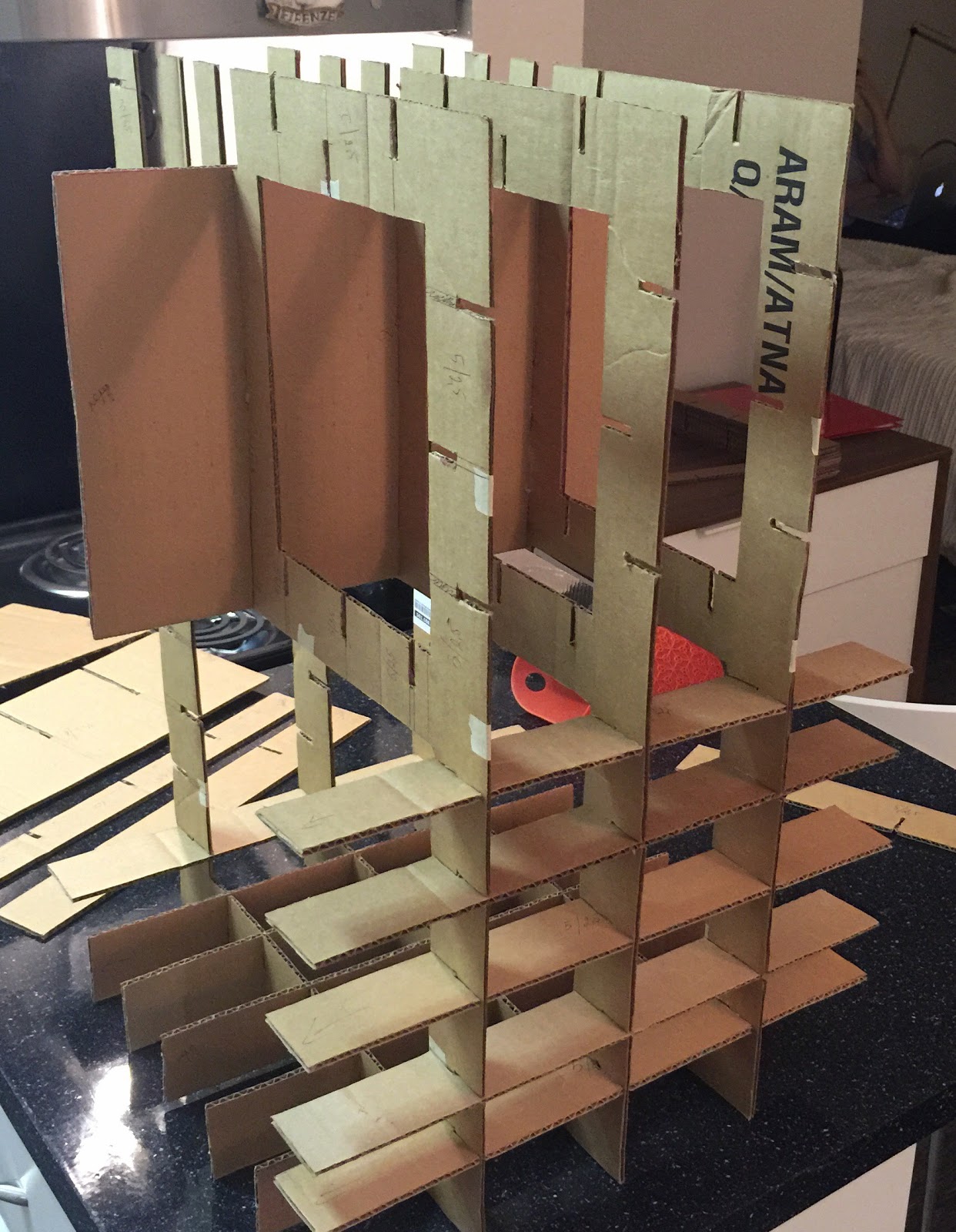 DIY: Cardboard night stand and charging station