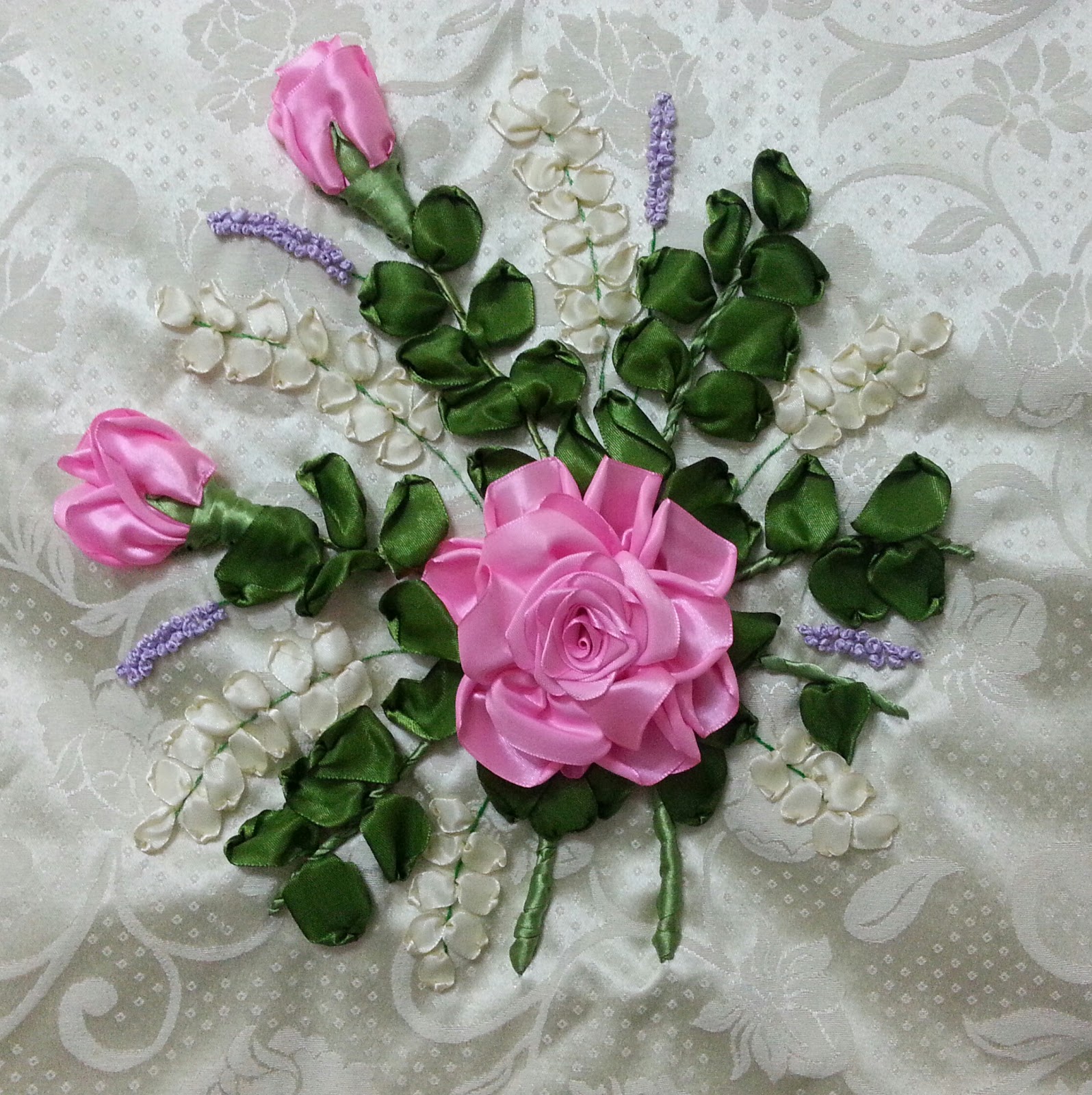 NojieCraft Handmade: Ribbon embroidery WIP