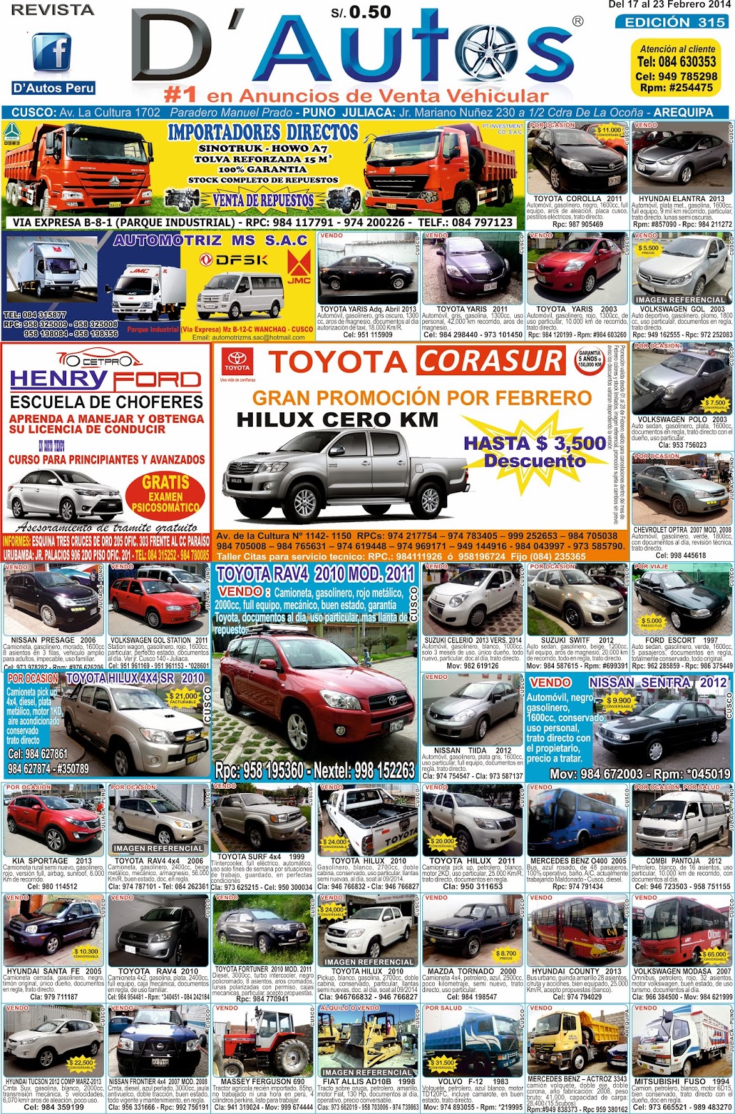 D´AUTOS PERÚ : EDICIÓN IMPRESA