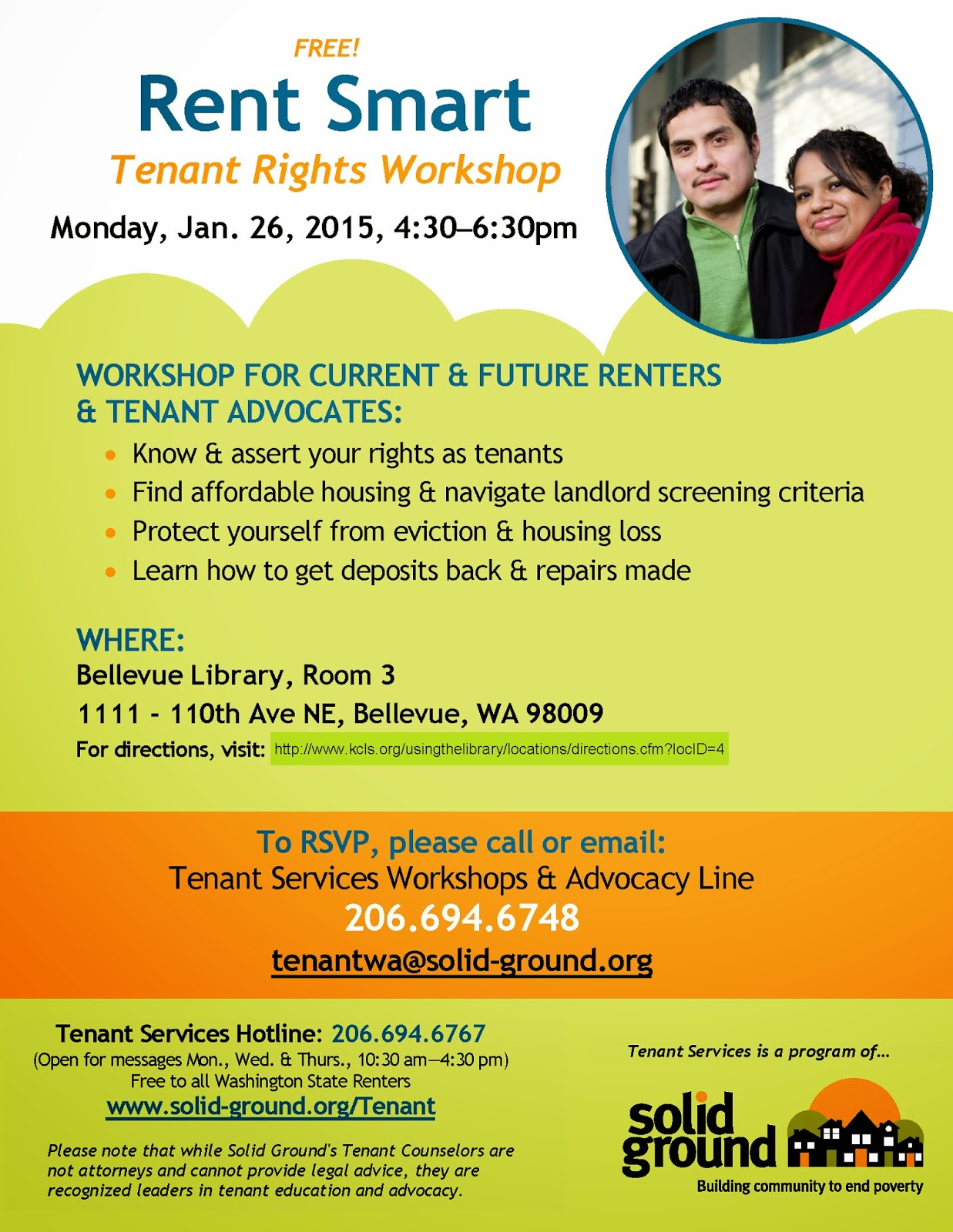 ConnectUp: Rent Smart Tenant Rights Workshop Monday 1/26