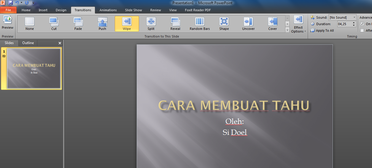 Cara Membuat Variasi Kemunculan Slide - JUWANA PINTAR