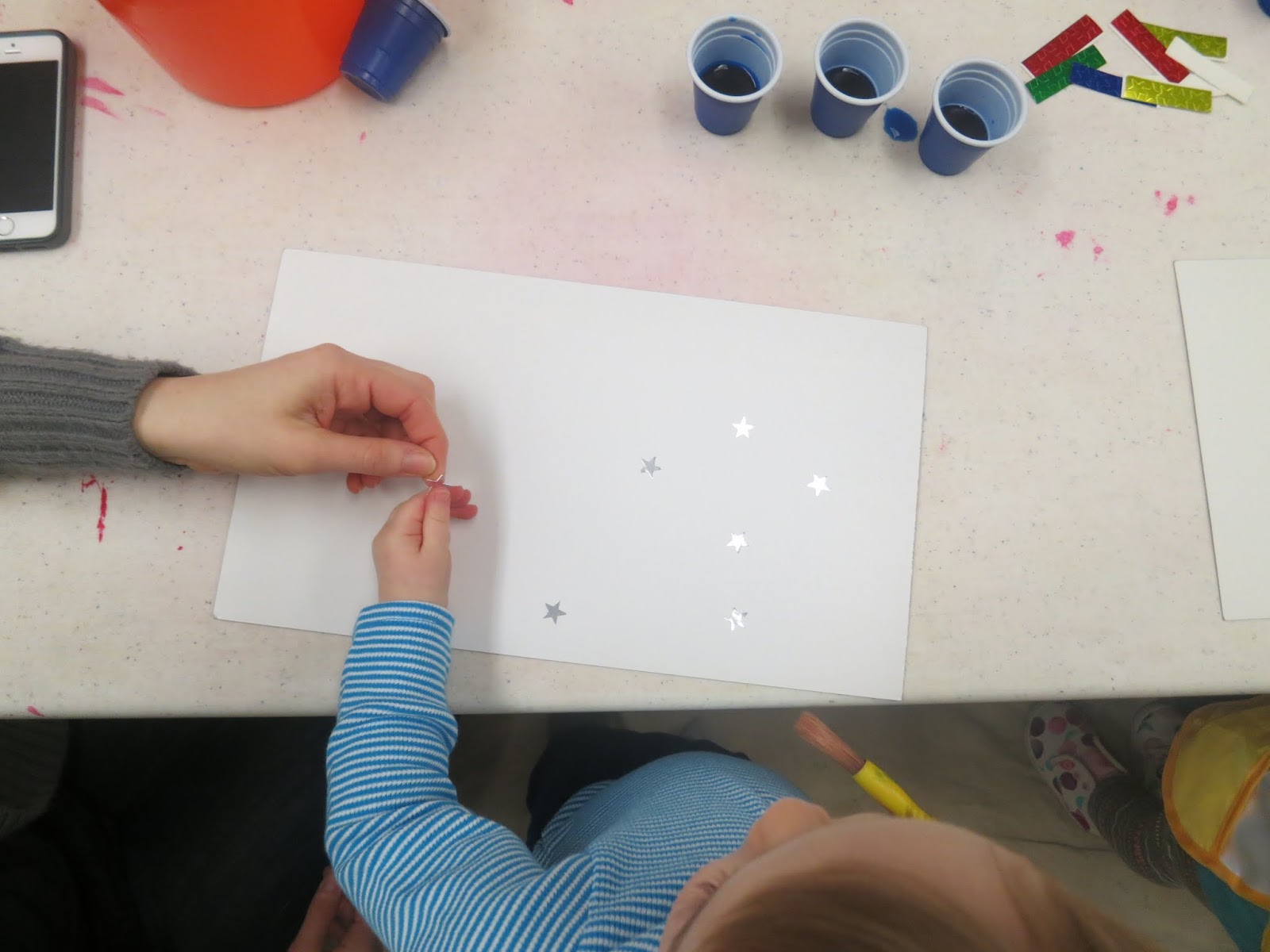 Toddler Art Class: Starry Salt Paintings : library makers