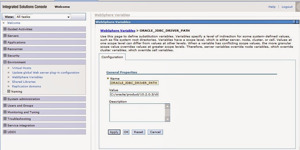 Madhu S Blog Configuring The Oracle Jdbc Driver Classpath In Websphere