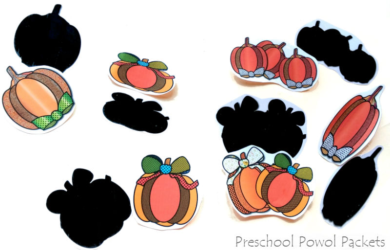 Preschool Pumpkin Shadow Matching Game | Preschool Powol Packets
