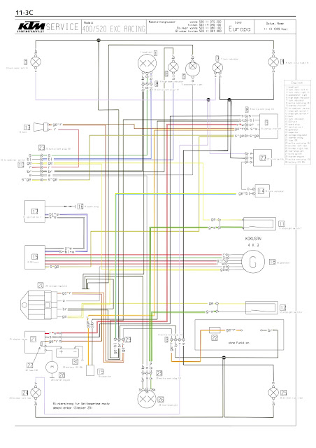 KTM Offroad & Enduro: Colored Wiring Diagram KTM 400 EXC 00-02
