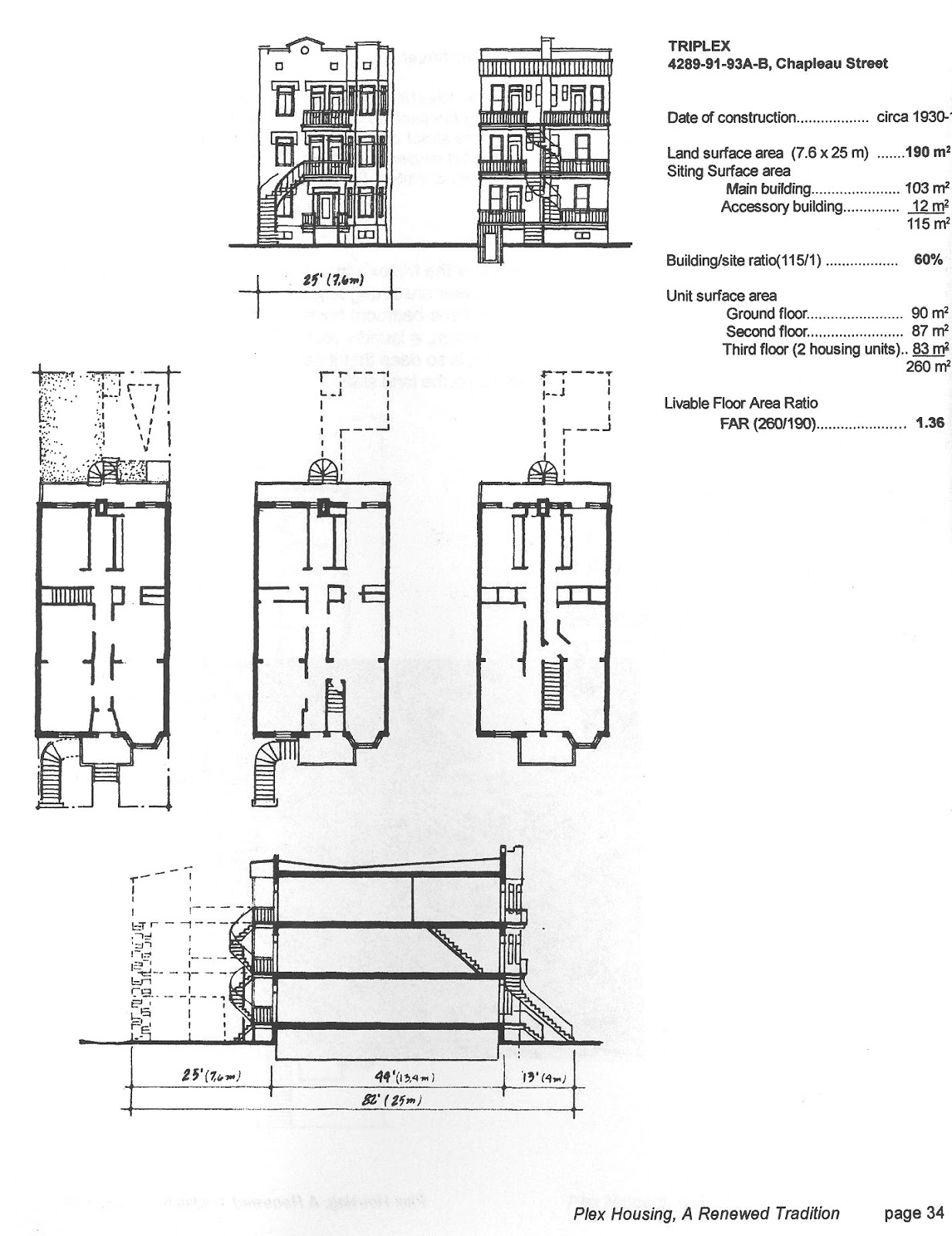 Ideas for Brick Architecture: Residential: 3 Stories, Typical Montreal ...