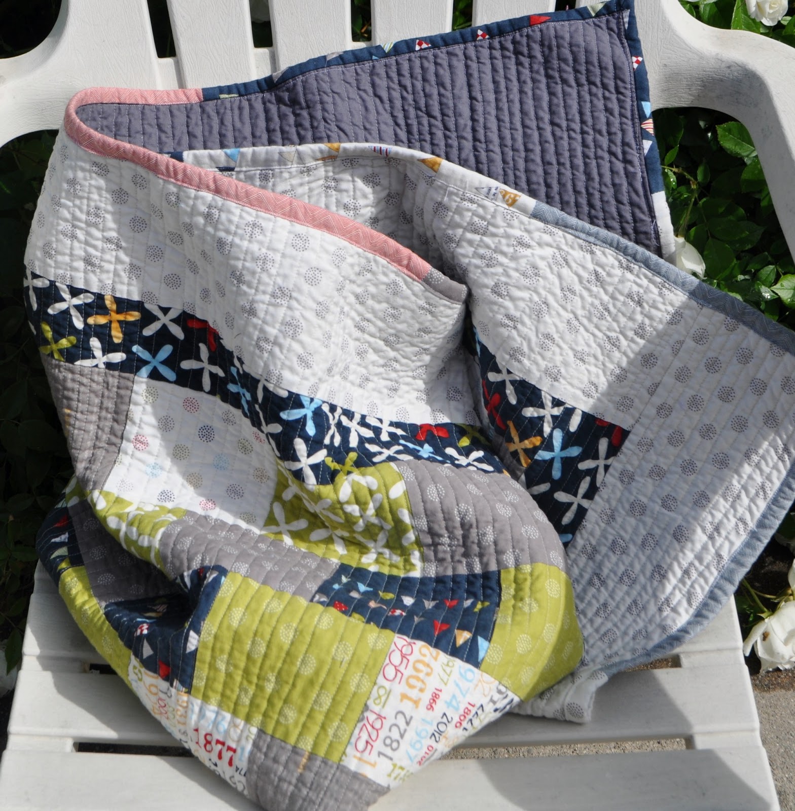 Richard and Tanya Quilts: Modern Baby Boy Patchwork Quilt