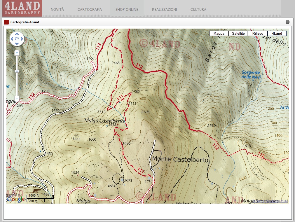 4Land - mappa Piccole Dolomiti - LessiniaGPS