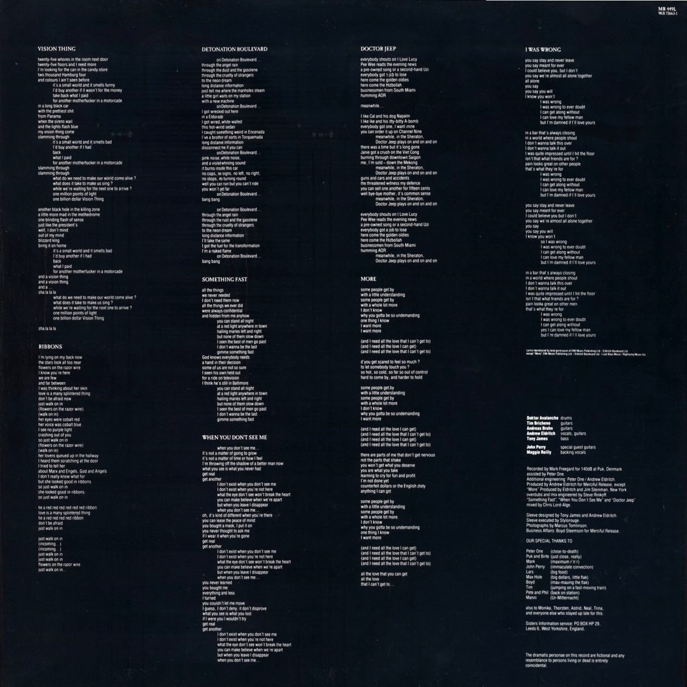 1990 Vision Thing - The Sisters Of Mercy - Rockronología