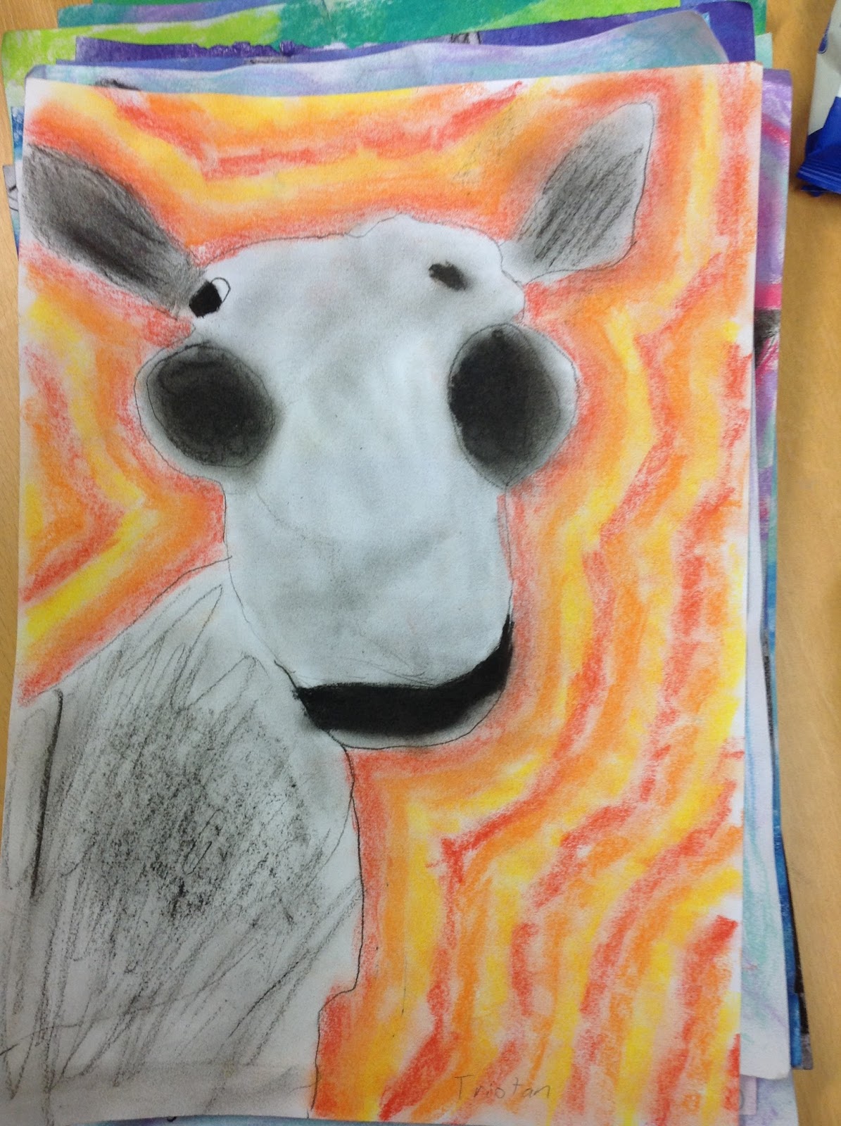 One Point Perspective - Charcoal Distorted Animals.