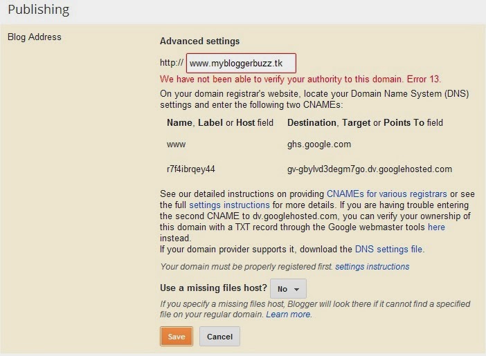 Solutions of IT: How to Setup Free .Tk Domain as Custom Domain for Blogger?