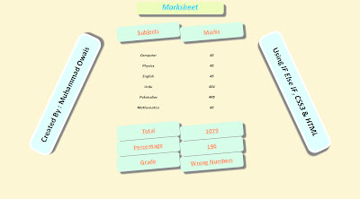 Muhammad Owais: Mark Sheet in Javascript