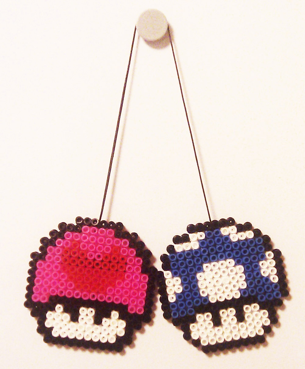 EcoCreo: Super Mario Mushrooms Hama Beads (Pyssla)