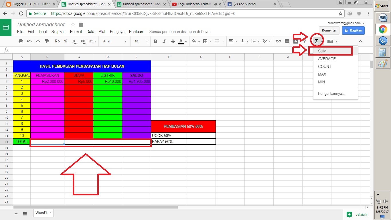 Cara Membuat Rumus Persen Di Spreadsheet