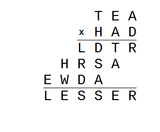 cryptarithmetic tutorial: Cryptarithmetic Problem 3