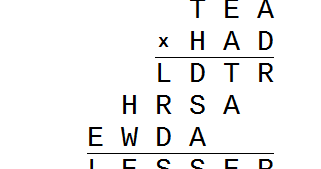 cryptarithmetic tutorial: Cryptarithmetic Problem 3