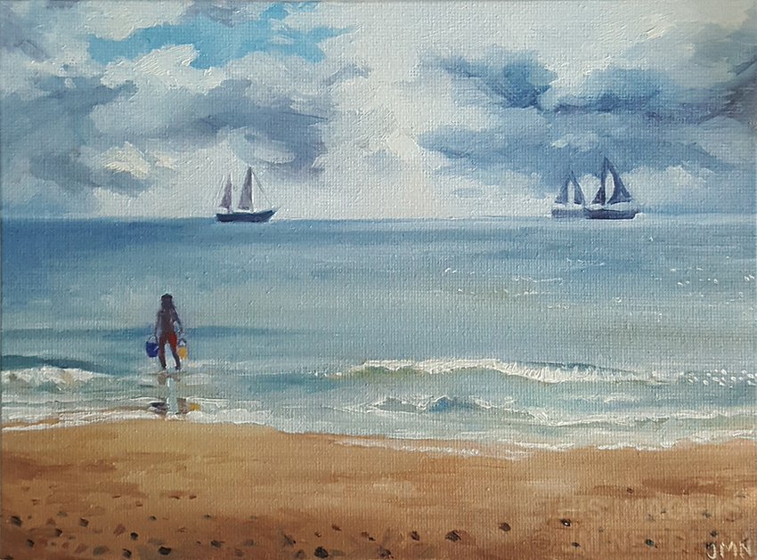 JM Needham Art Daily Painting: Off Into The Waves