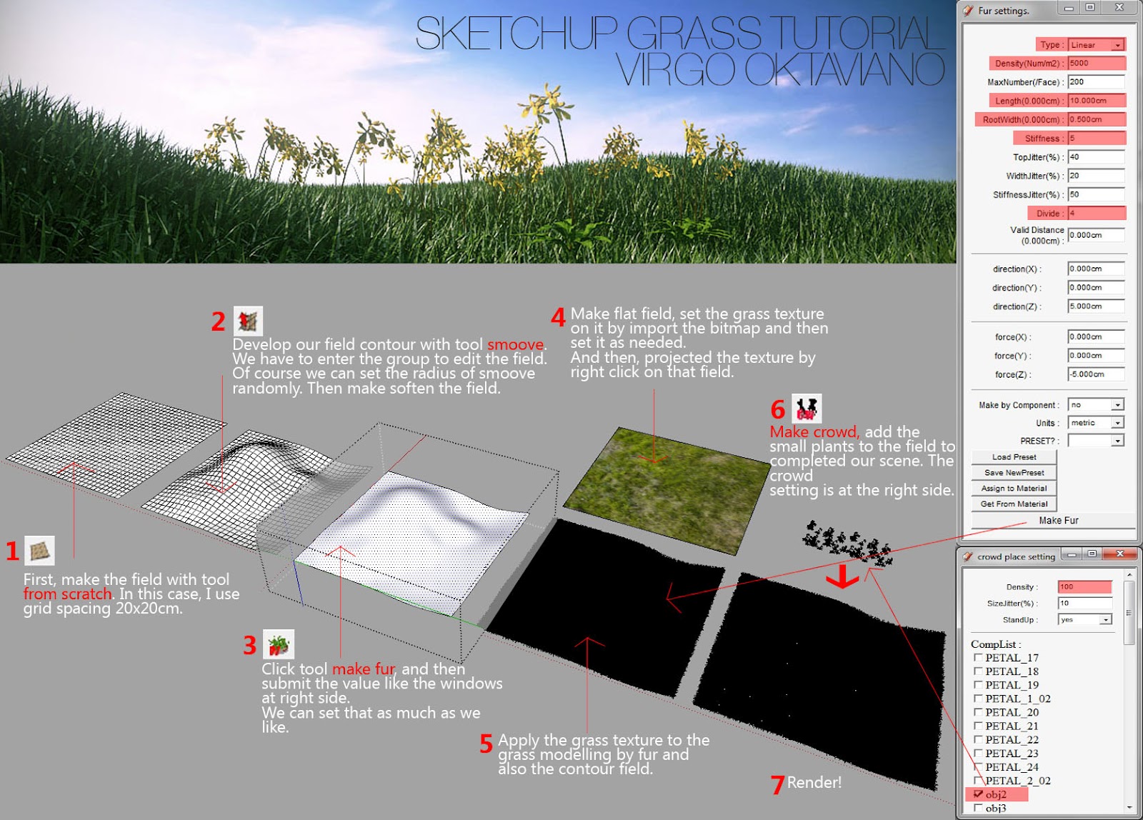 virgooktaviano.com: Sketchup Grass with Tutorial