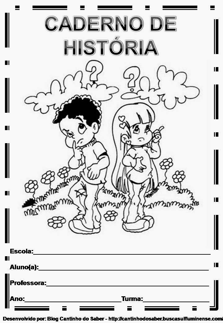 Capas para caderno de história Capas para caderno de história preto e ...