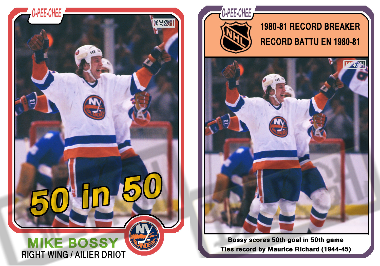 The Cardboard and Me: Fan Requests 2: Mike Bossy 50 in 50