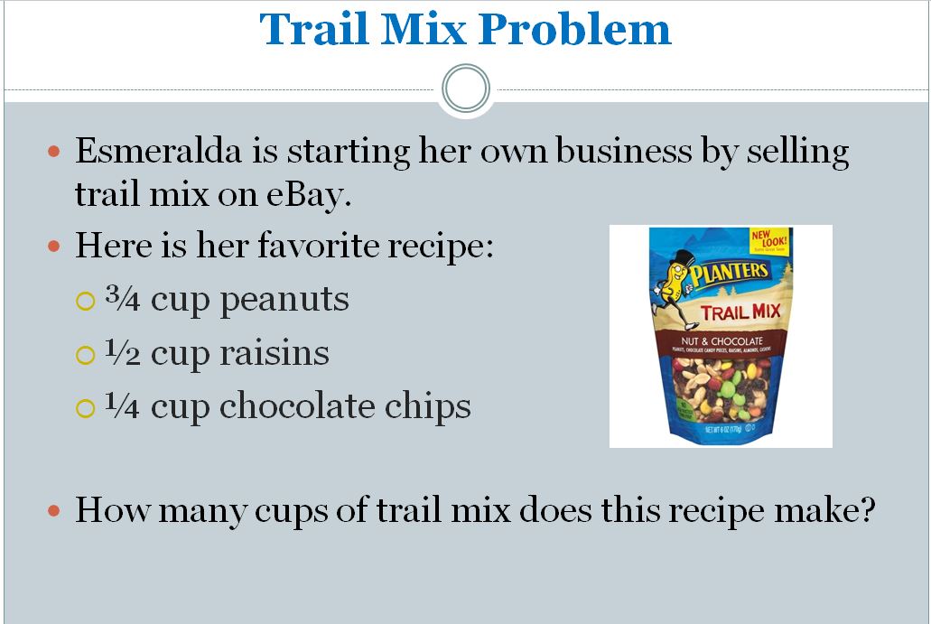 Mom and Me Math Activities: 4.NF.B.4c Trail Mix Problem