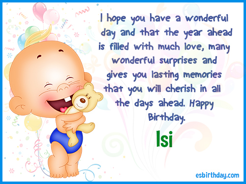 Wish Happy Birthday GIFs with Name Isi
