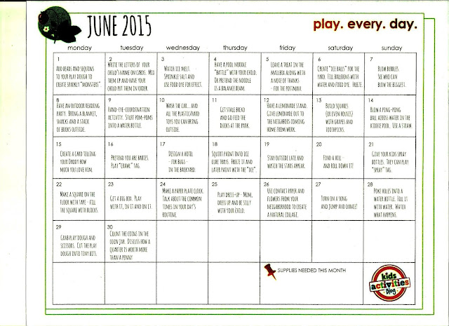 Kindergarten and Mooneyisms: June Monthly Play Calendar