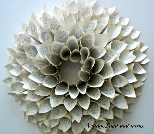 Book Page Wreath Tutorial | Vintage, Paint and more...