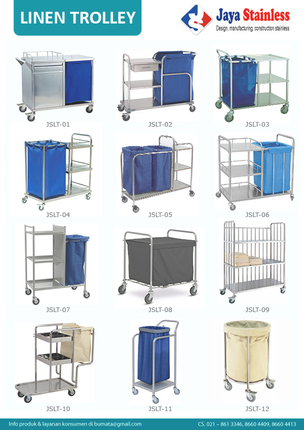 Linen trolley 3 susun (Trolley laundry pakaian bersih 3 susun ...