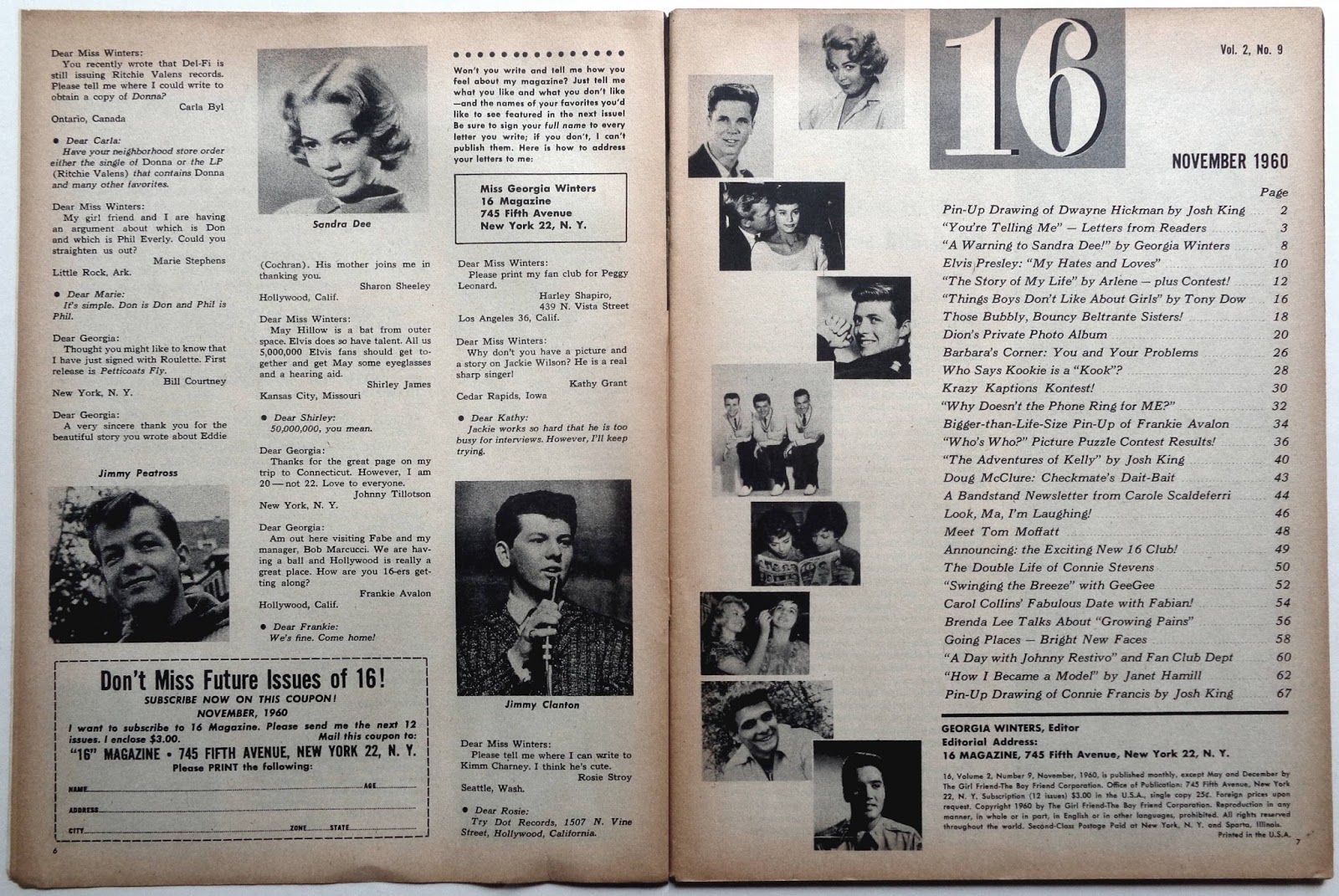 Past Print: 16 Magazine / November / 1960