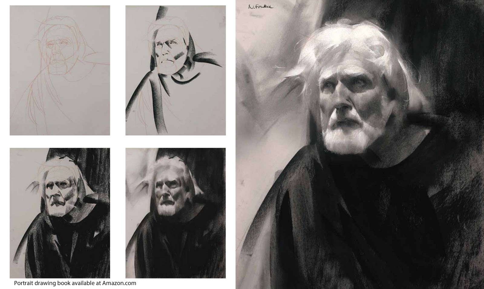 Nathan Fowkes Art: How to Draw Portraits in Charcoal Demo