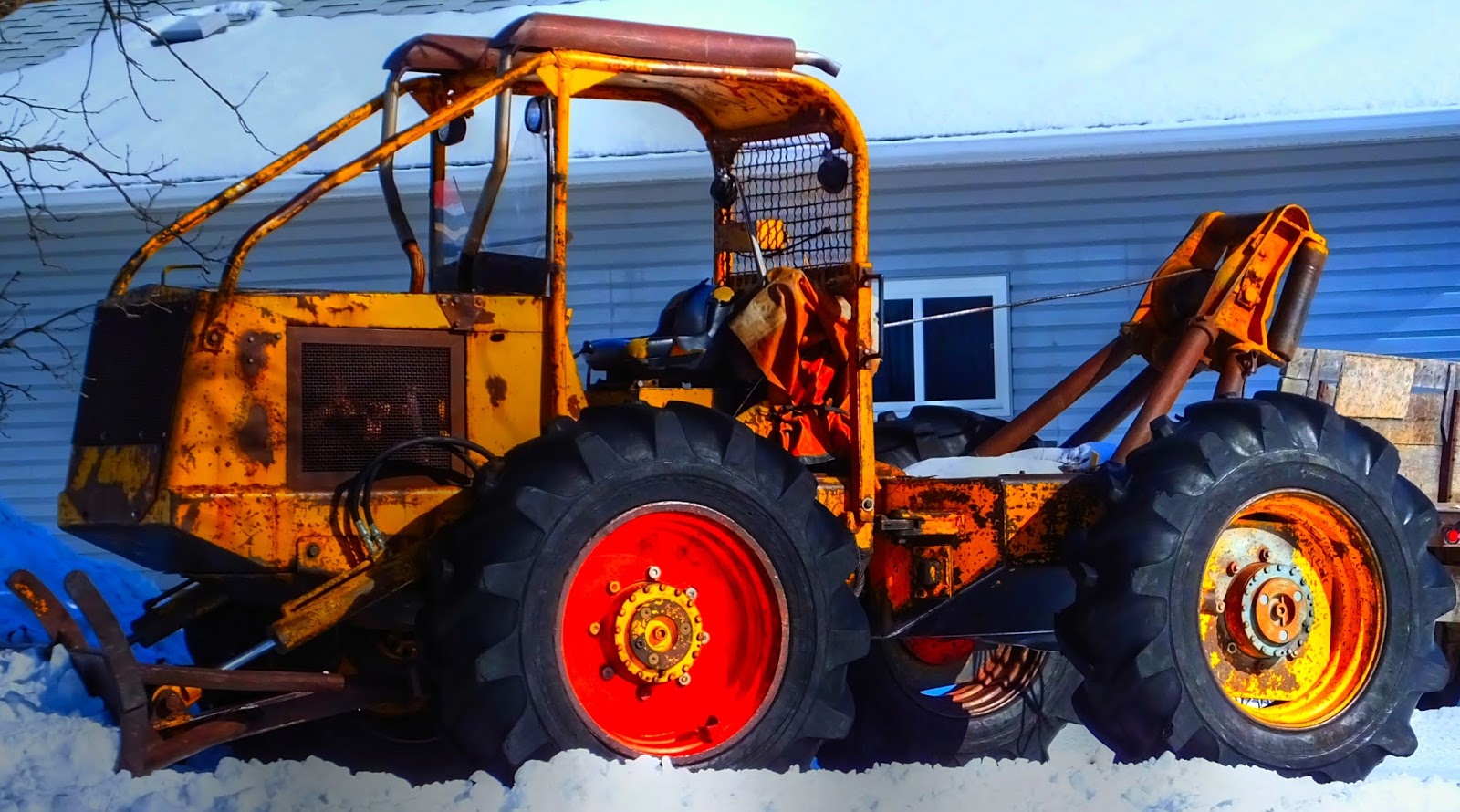Americana Roots Art: Tree Farmer Logging Skidder in Richer, Manitoba