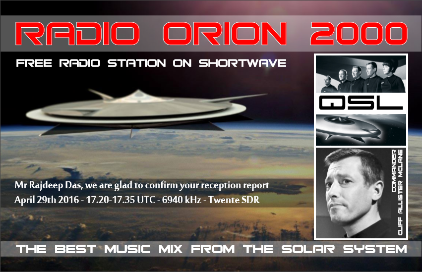 DX EXPLORER: Radio Orion 2000 QSL - Free Radio Station on Shortwave