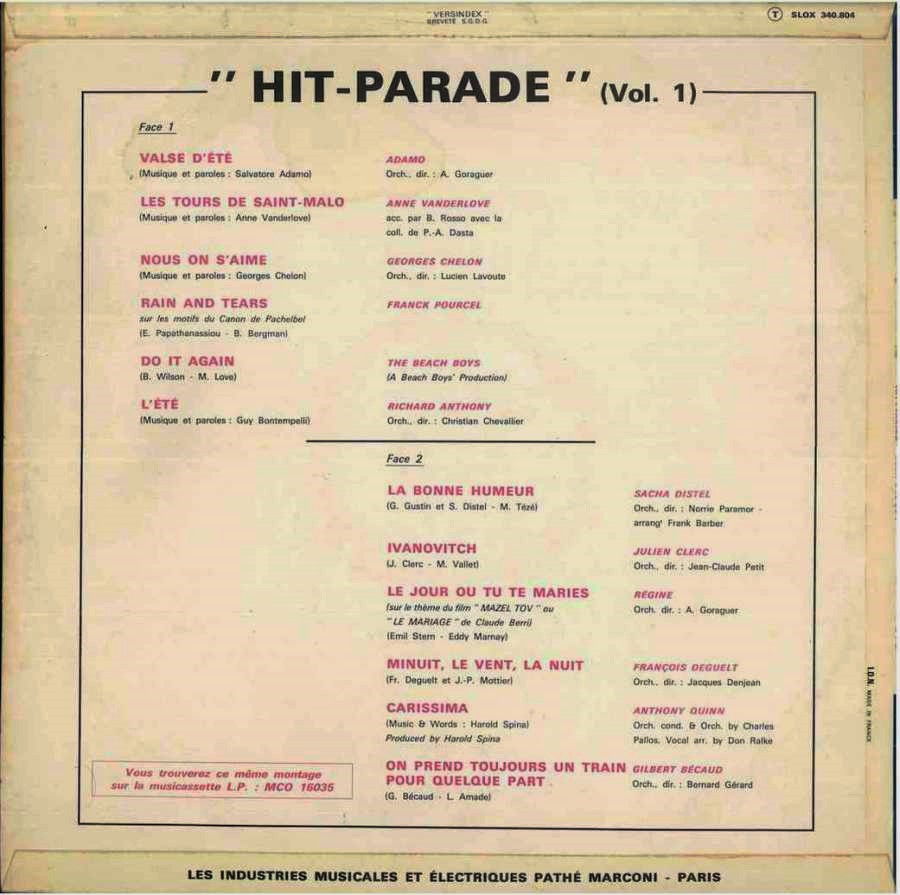 Les Chansons Perdues: Hit-Parade Vol. 1 (1967)