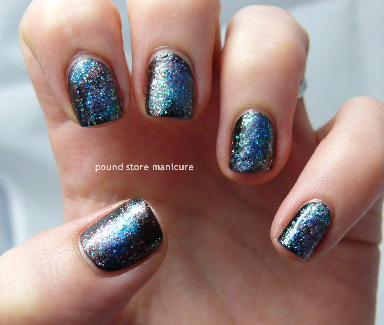 Pound Store Manicure: Galaxy Nails