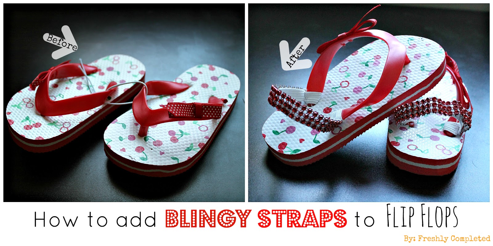 How to add Blingy Straps to Flip Flops