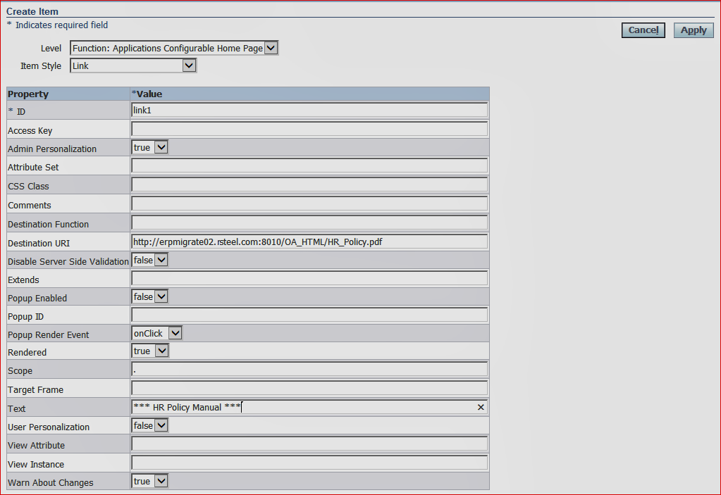 My Oracle Home...: How to add a link to Oracle applications 12.1 home ...