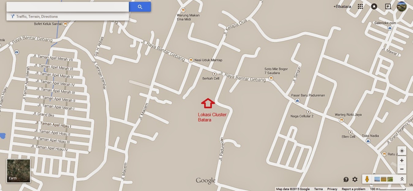 Lokasi Perumahan Map / Peta | Cluster Batara Padurenan Bekasi