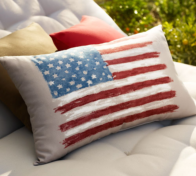 My Life on Cedar Street: pb inspired painted flag pillow~