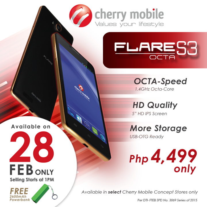 Cherry Mobile Flare S3 Octa Unveiled: HD display, octa-core CPU, free ...