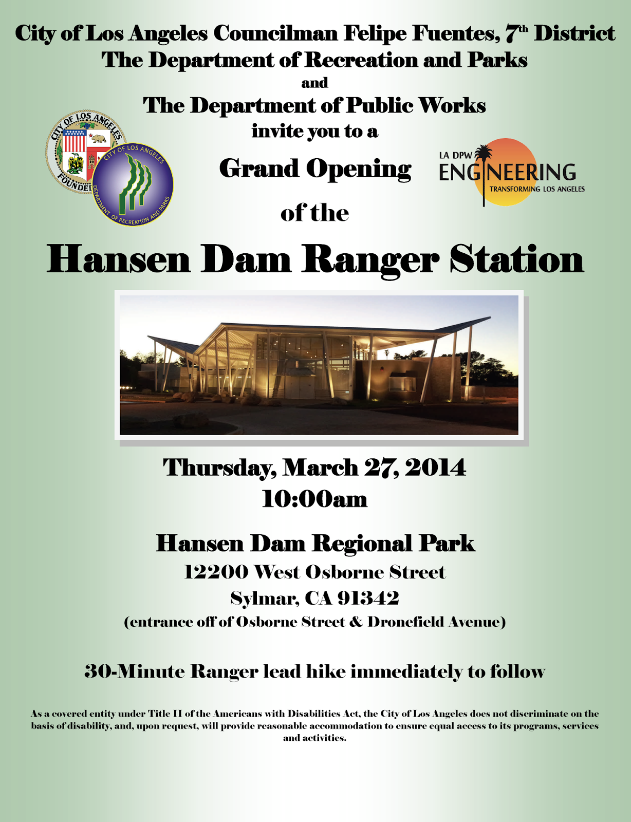 Griffith Park Wayist: Grand-opening Thursday: First new LA Park Ranger ...